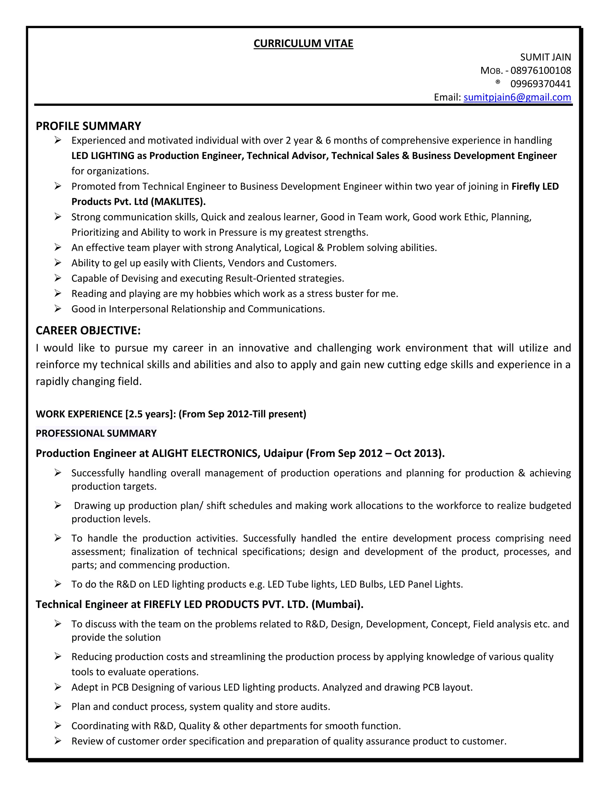 Sumit cv | PDF