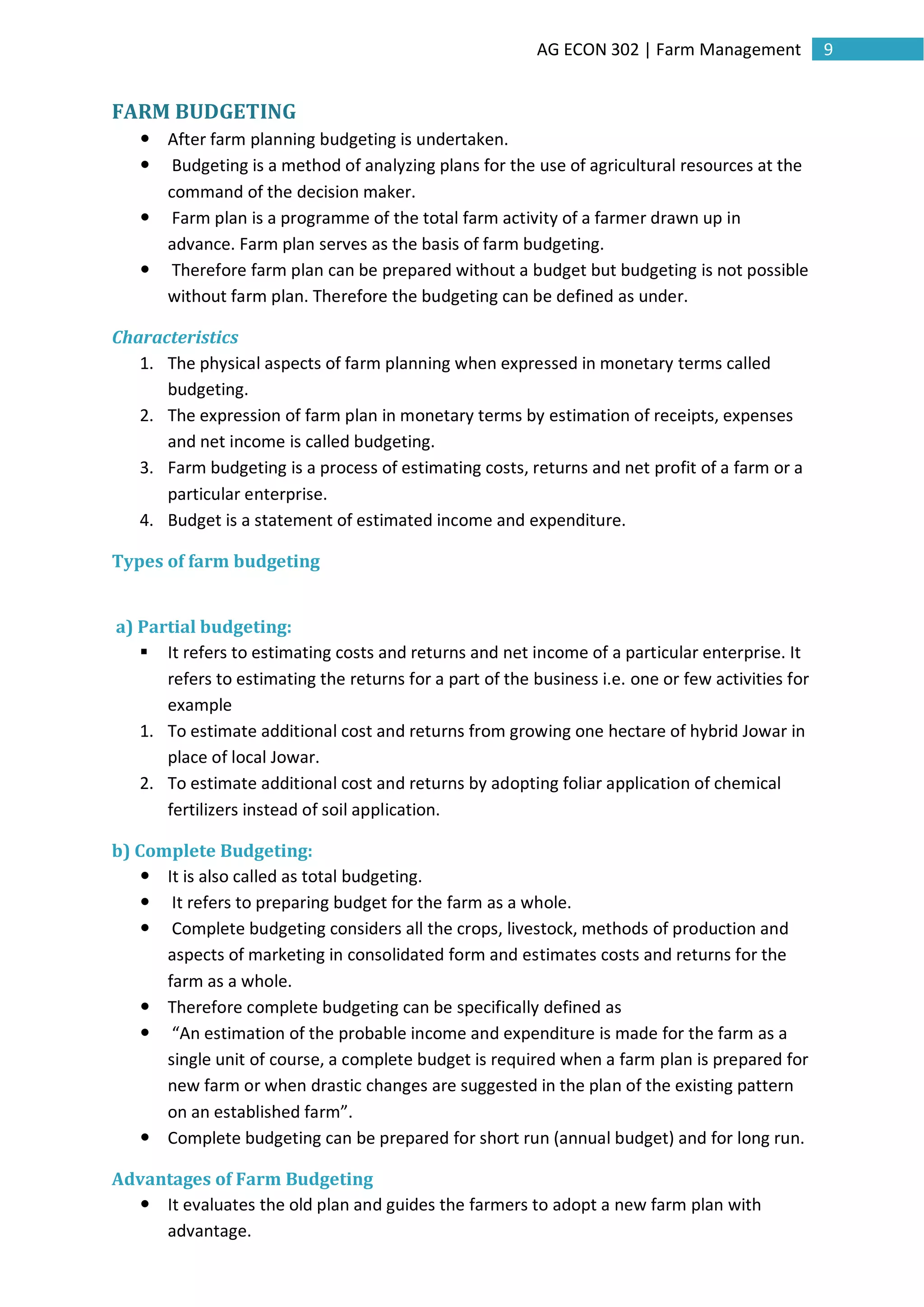 Farm Management, Production & Resource Economics | PDF