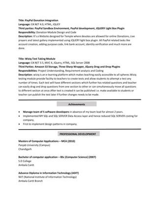 Asp.Net_ Developer Resume Remotely | PDF