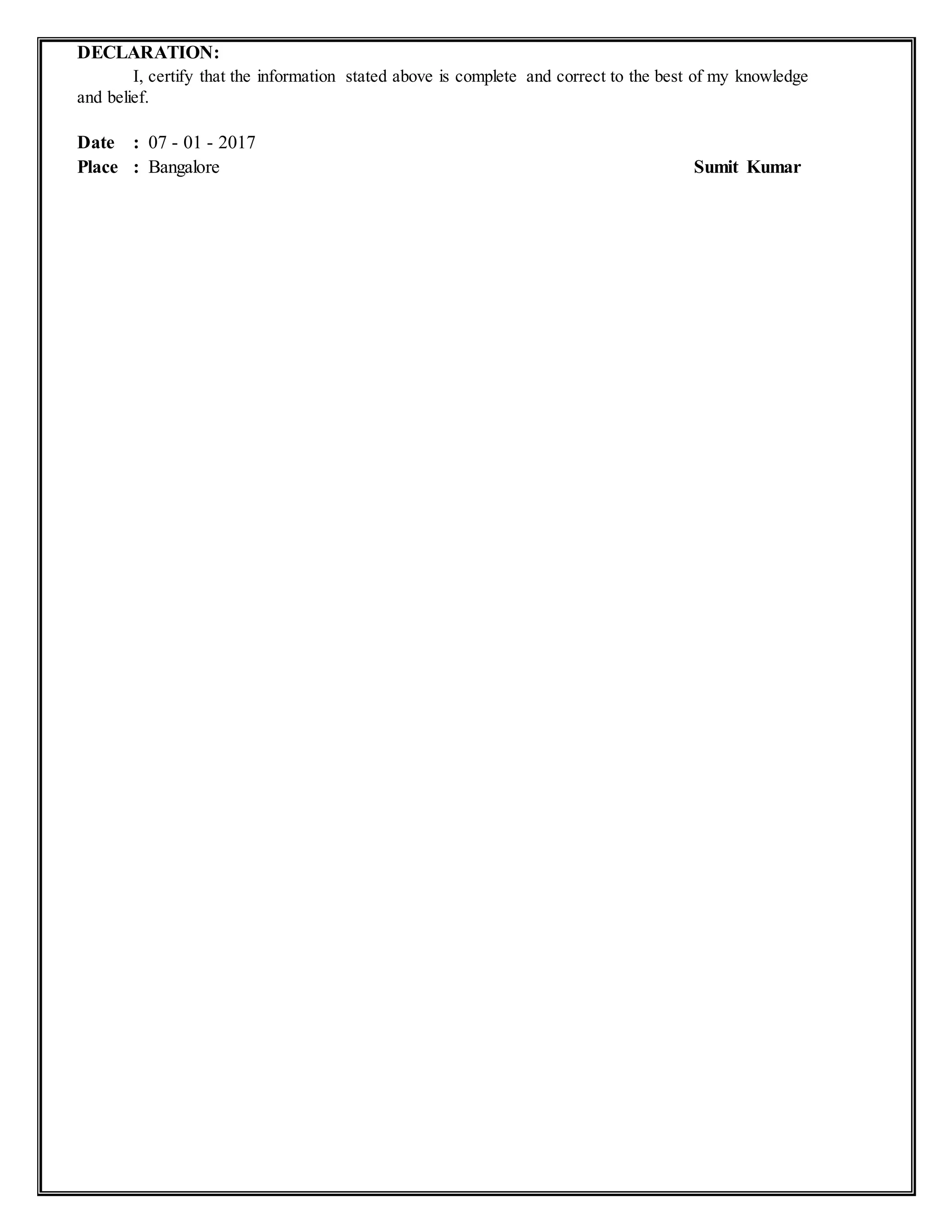 Sumit kumar resume | DOCX