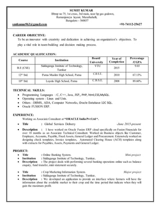 Sumit kumar resume | DOCX