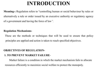 BASICS OF NATIONAL REGULATORY MECHANISM | PPTX