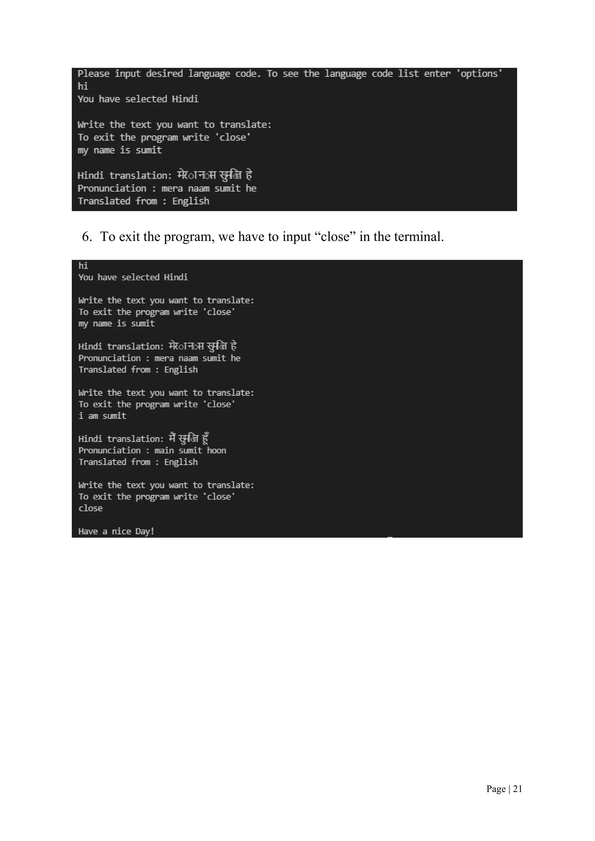 Language translator internship report | PDF