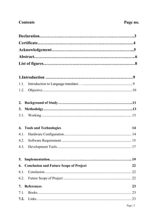 Language translator internship report | PDF