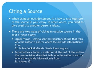 Summaries, Paraphases, and Quotes | PPTX