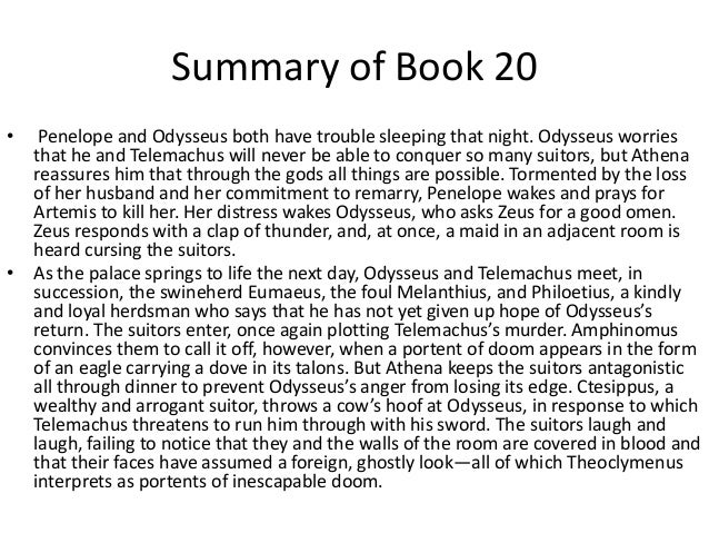 Summaries of the odyssey