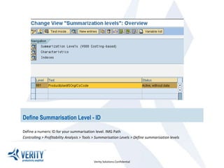 Summarisation levels in SAP COPA | PPTX