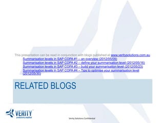 Summarisation levels in SAP COPA | PPTX