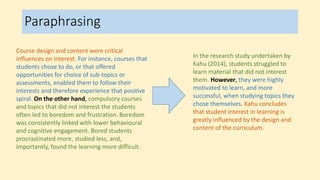 Summarising, paraphrasing and quoting for PGs | PPT