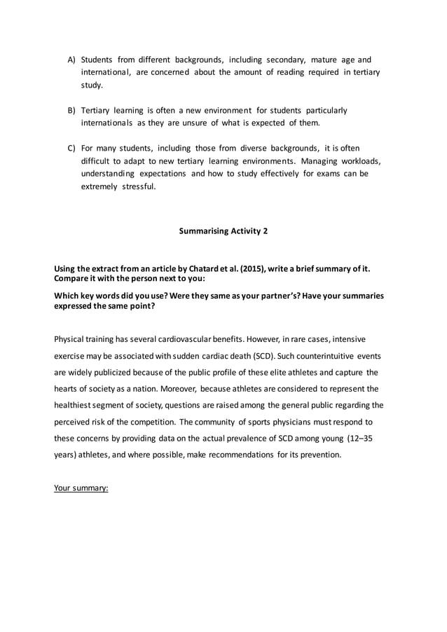 Summarising, paraphrasing and quoting worksheet | PDF Summarising, paraphrasing and quoting worksheet | PDF