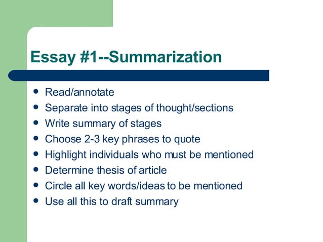 Summarization—unit 1 | PPT