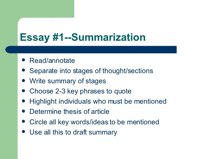 Summarization—unit 1