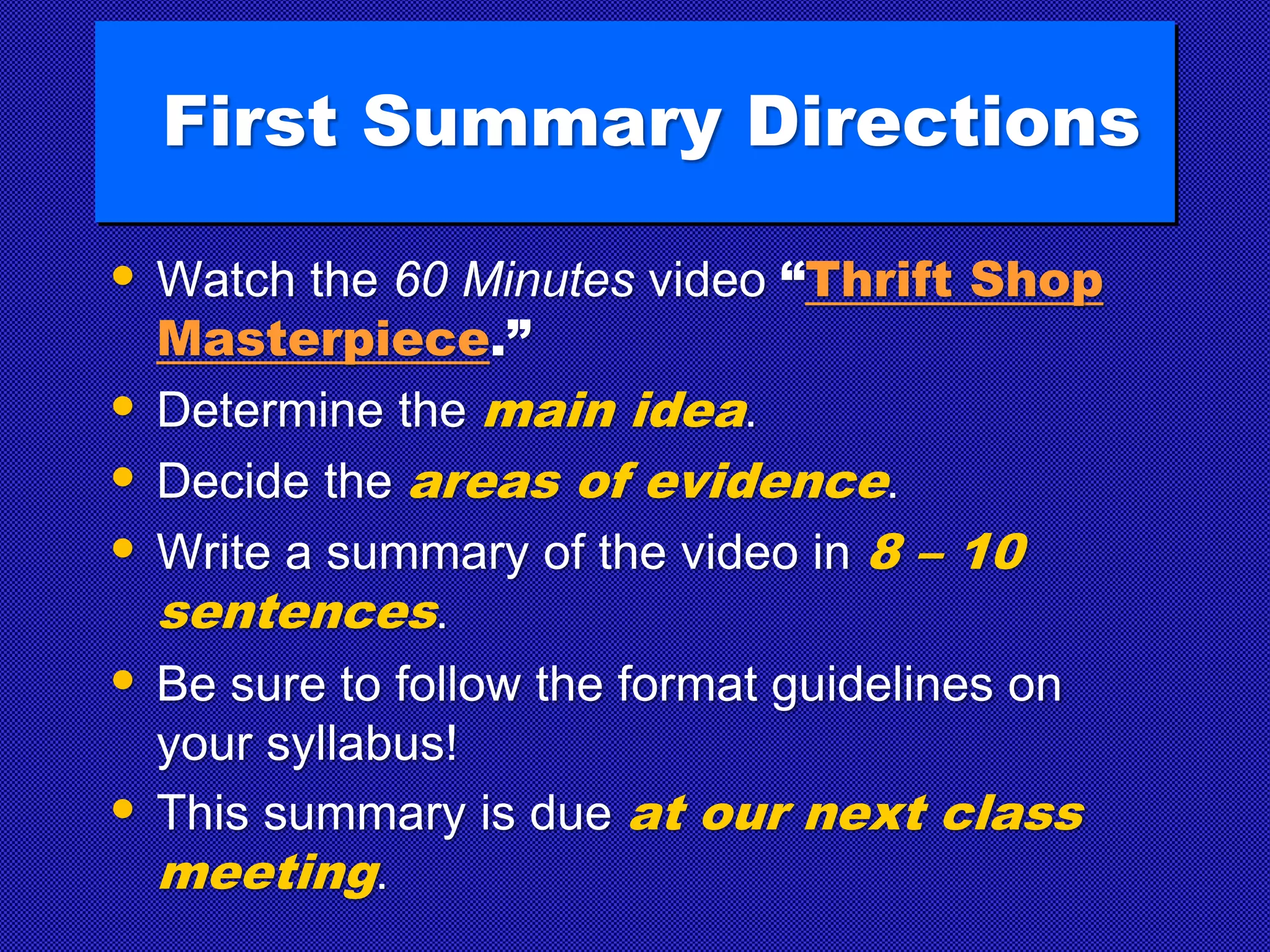 Writing Summary | PPT