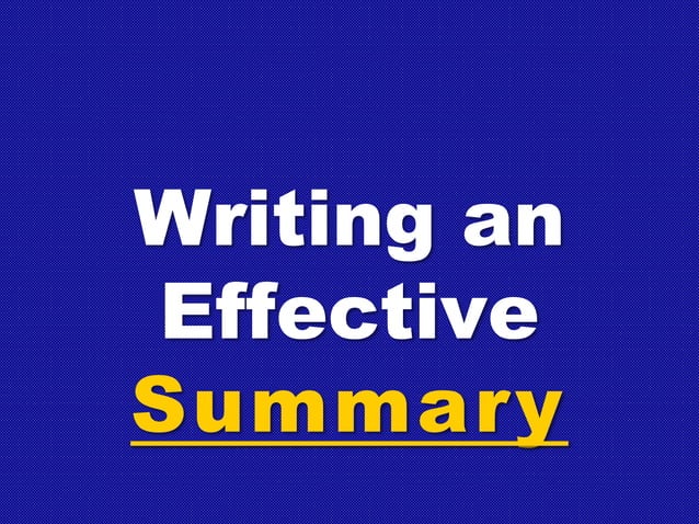 Writing Summary | PPT