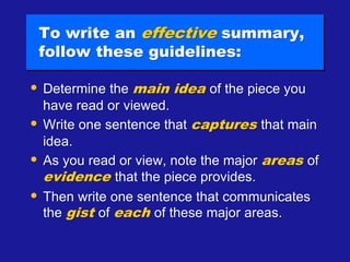 Writing Summary | PPT