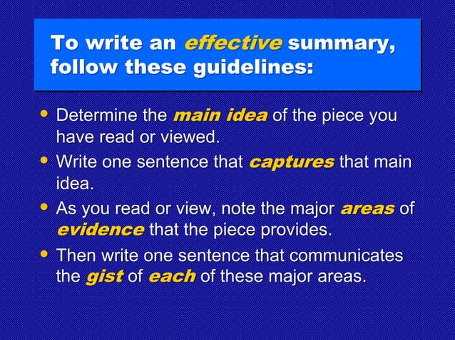 Writing Summary | PPT
