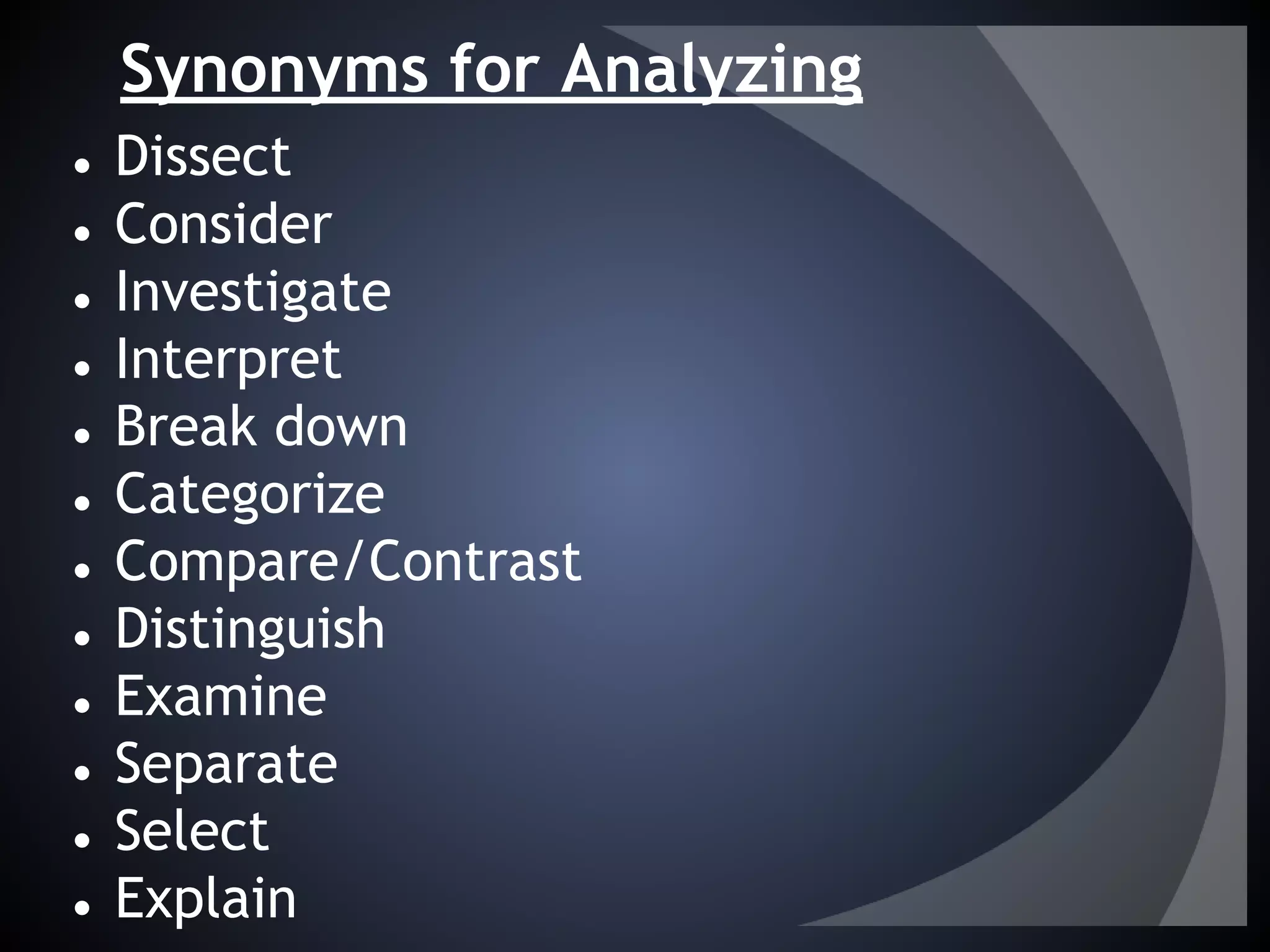 Summarize analyze-evaluate-synthesize-notes | PDF