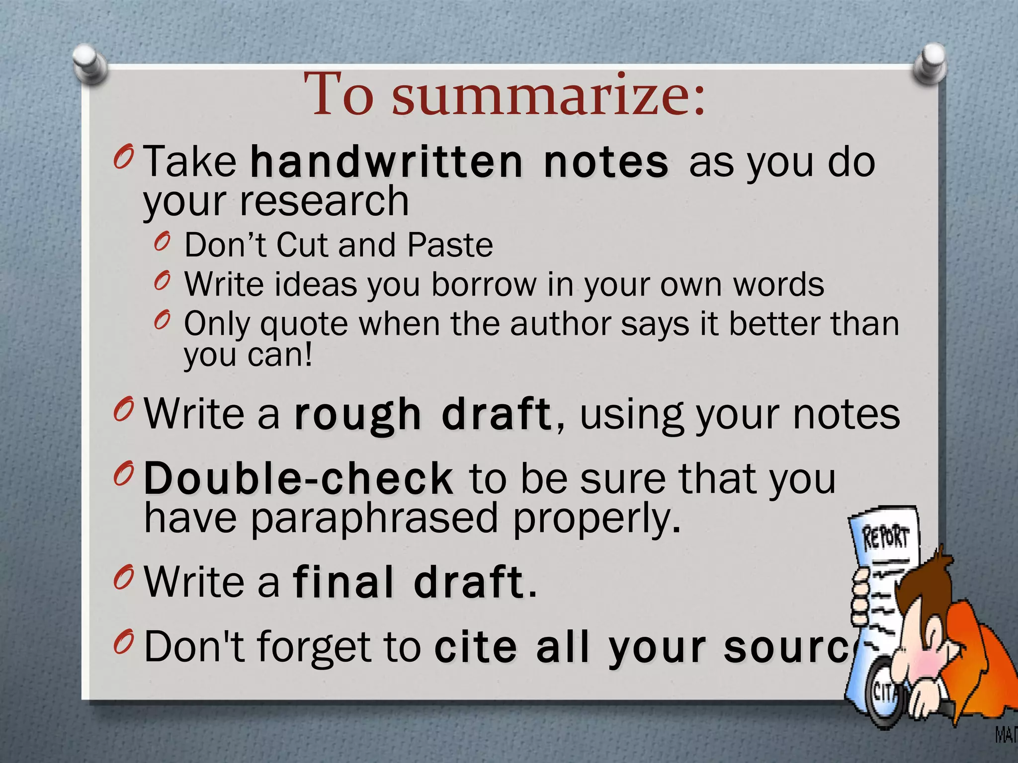 Summarize dont-plagiarize how-to-take-notes-intermediate | PPT