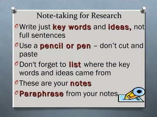 Summarize dont-plagiarize how-to-take-notes-intermediate | PPT