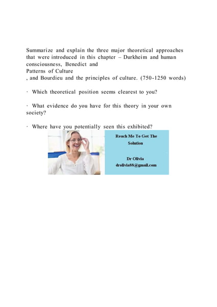 Summarize and explain the three major theoretical approaches tha | PDF
