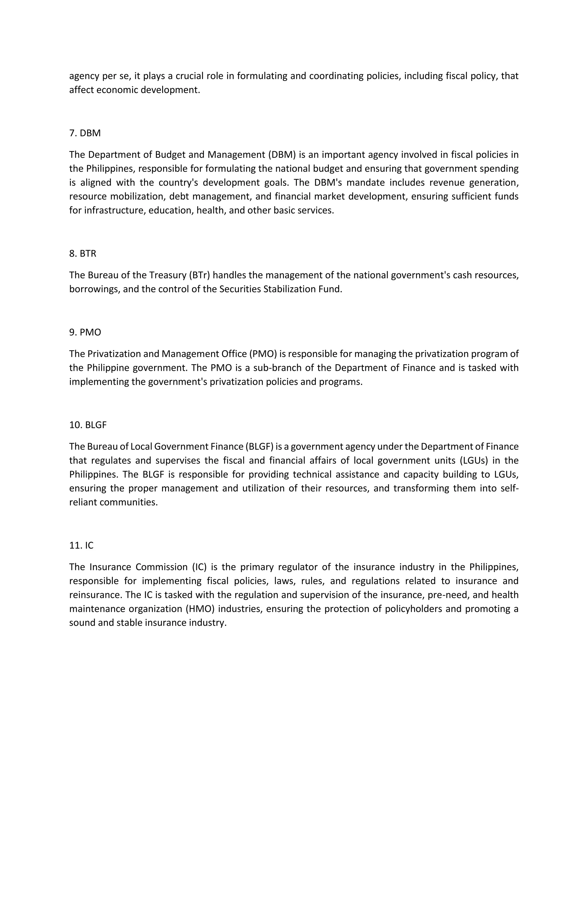 Various National Agencies Directly Involved in the Issuance | DOCX