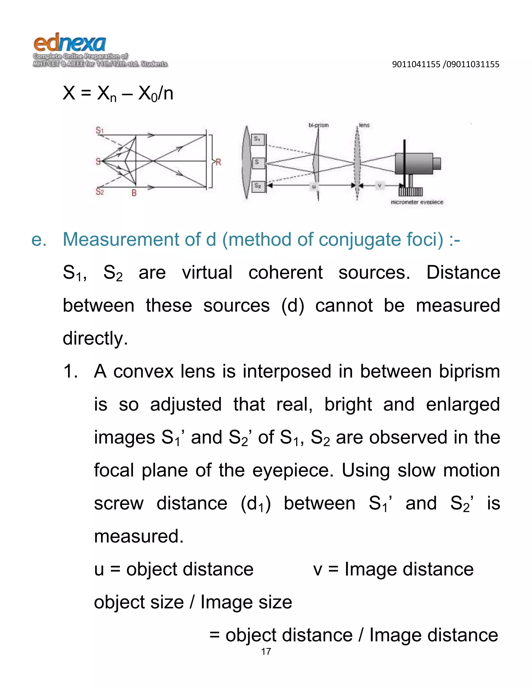 Summarized notes - 12th Science JEE - Interference and Diffraction | DOCX