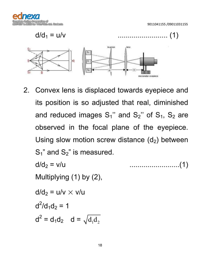 Summarized notes - 12th Science JEE - Interference and Diffraction | DOCX