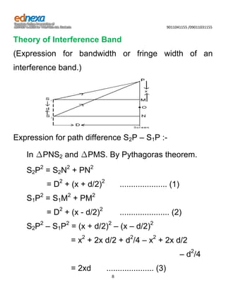 Summarized notes - 12th Science JEE - Interference and Diffraction | DOCX