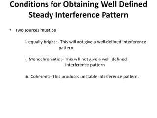 Summarized notes on Interference and Diffraction for JEE Main | PPTX
