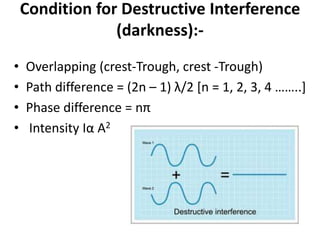 Summarized notes on Interference and Diffraction for JEE Main | PPTX