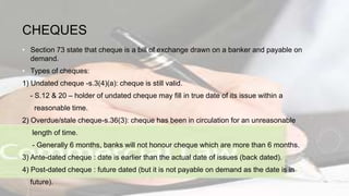 INSTRUMENTS RELATED EXAMPLE NI, BOE, AND CHEQUE | PPTX