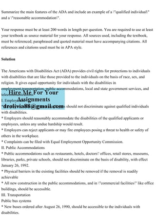 Summarize the main features of the ADA and include an example of a .pdf