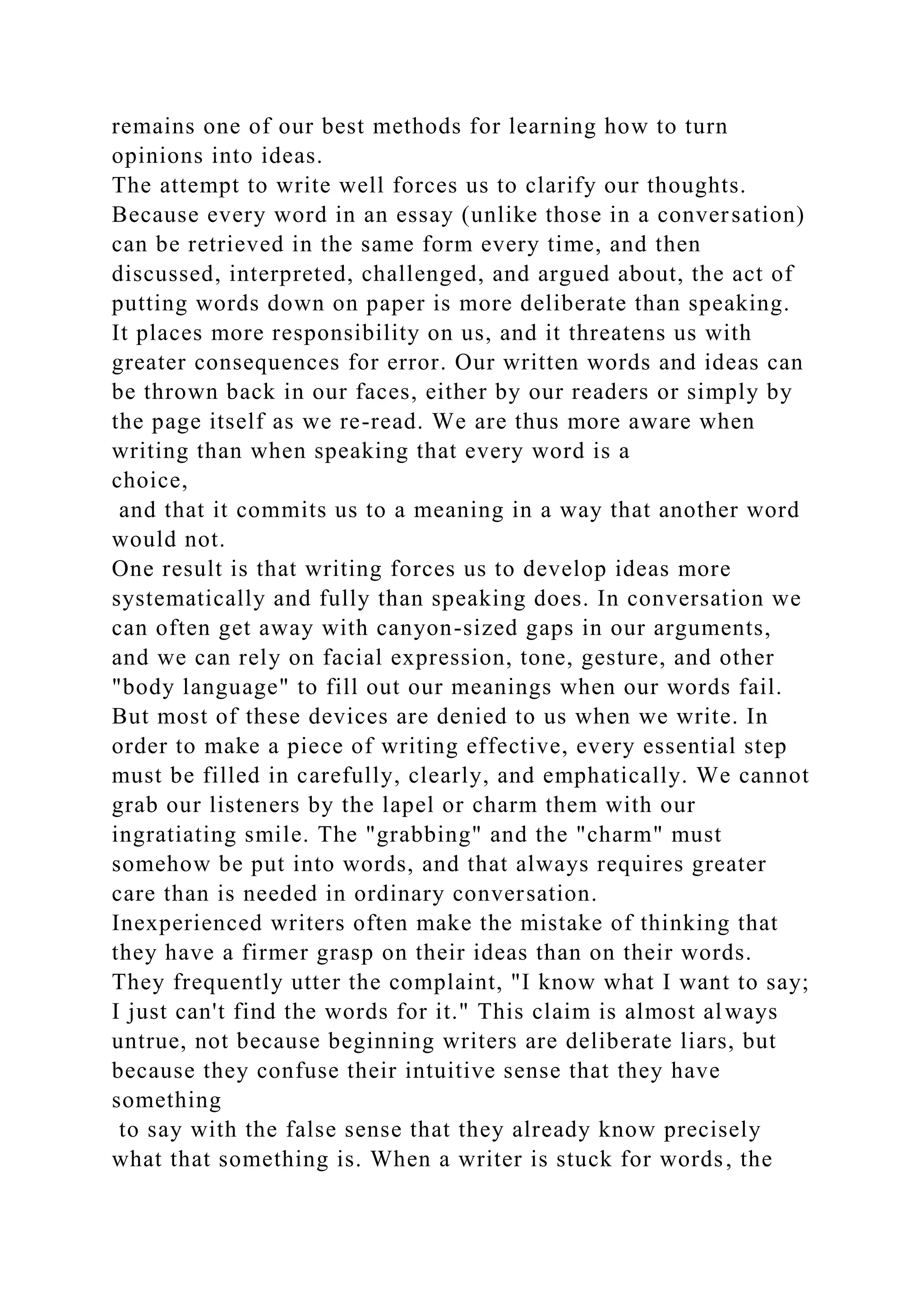 summarize Wayne C. Booths What Is an Idea (reprinted below) and .docx