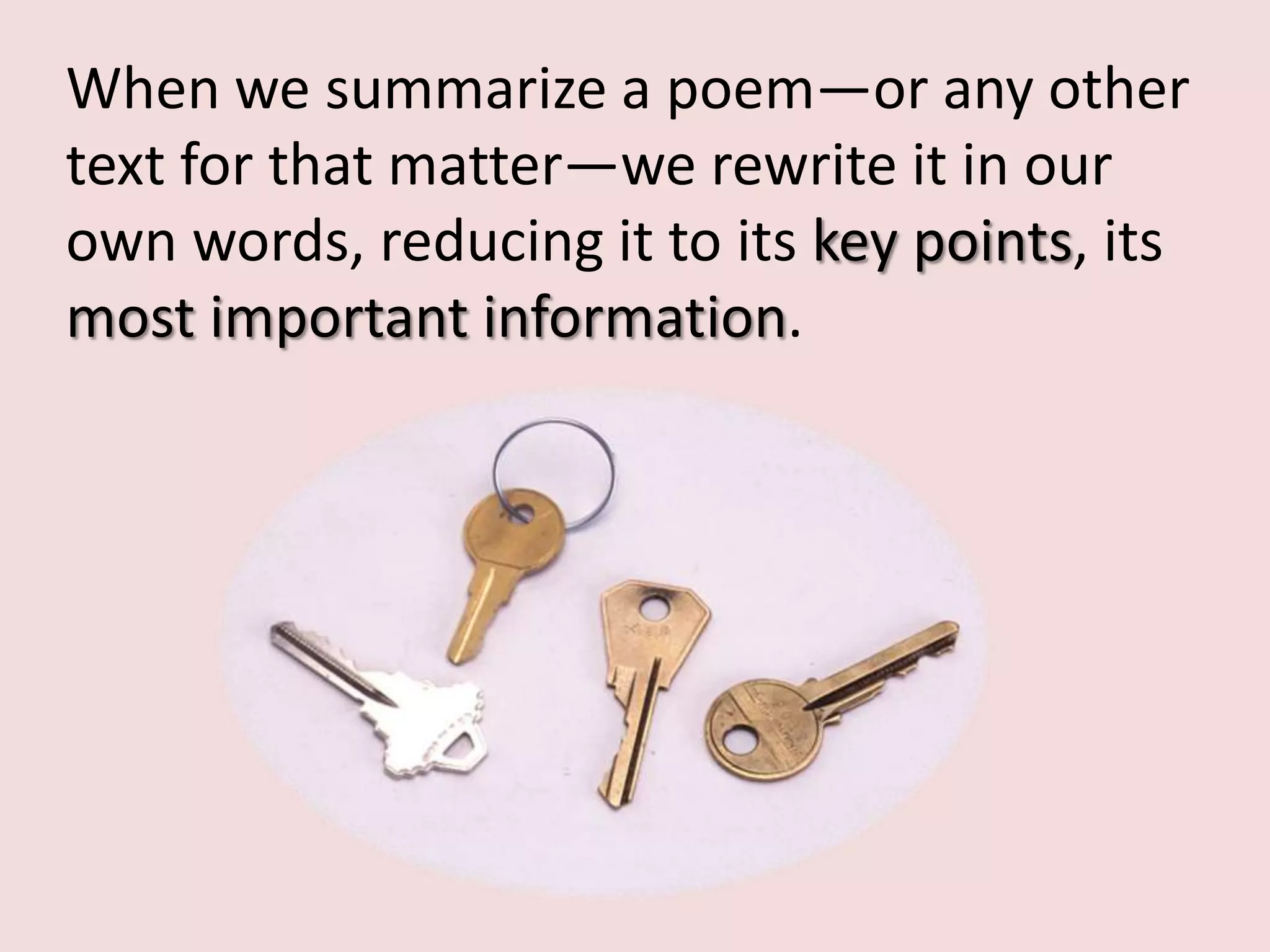 Summarizing a Poem | PPTX