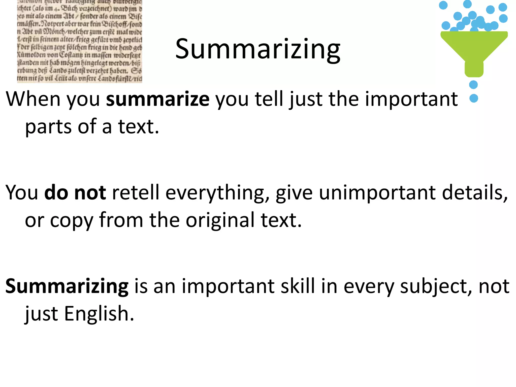 Summarizing | PPT