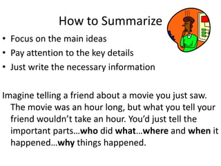 Summarizing | PPT