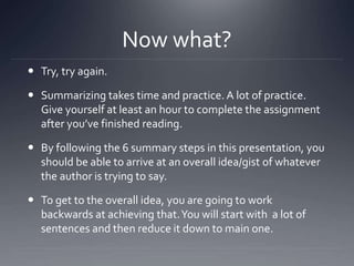 Summarizing | PPT