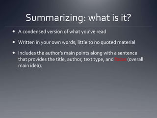 Summarizing | PPTX
