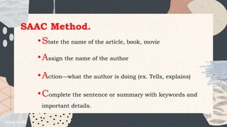 Definition, Purpose, Rules and Techniques in Summarizing Academic Texts ...