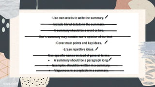 Definition, Purpose, Rules and Techniques in Summarizing Academic Texts ...