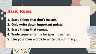 Definition, Purpose, Rules and Techniques in Summarizing Academic Texts ...