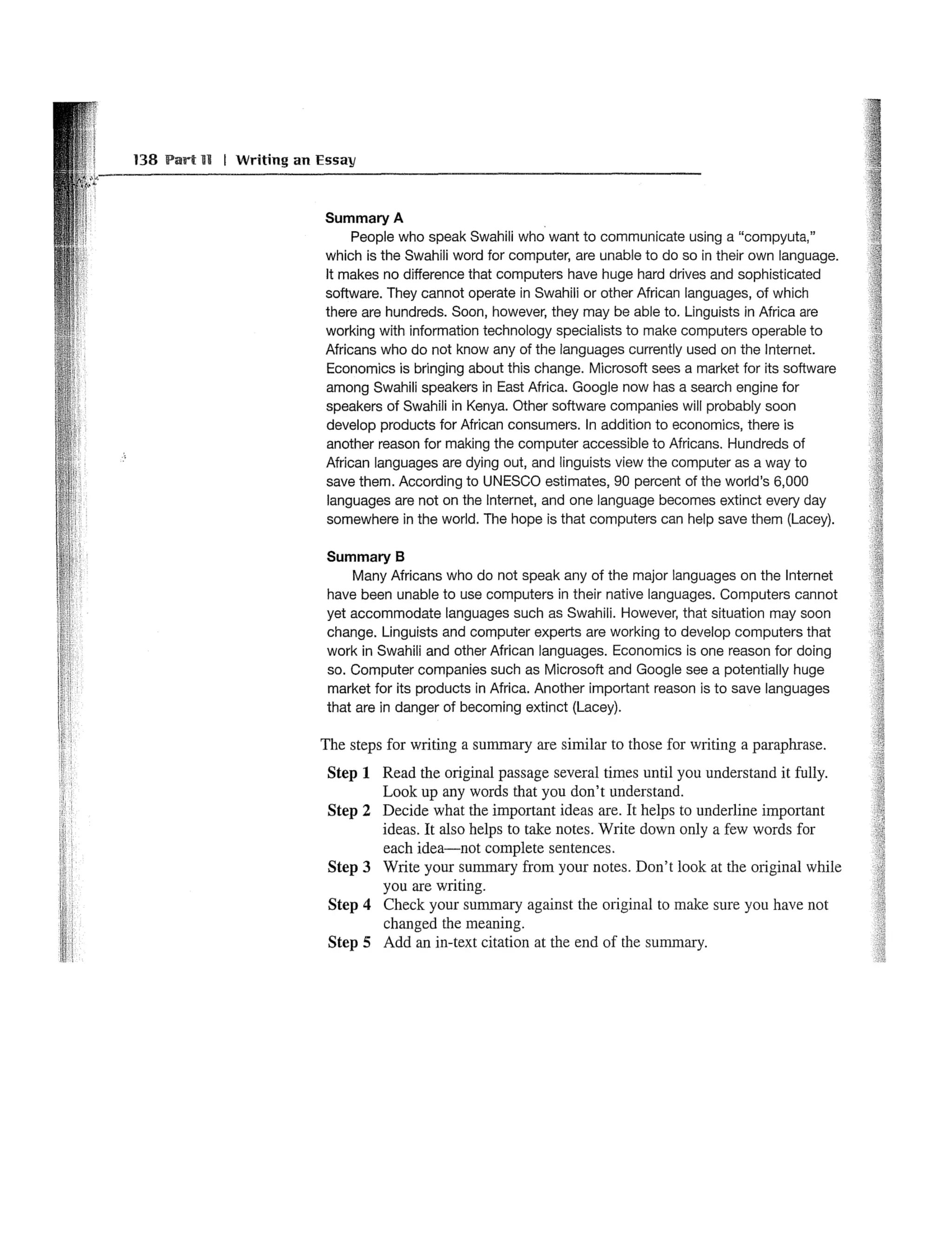 Writing an Essay: Summarizing | PDF