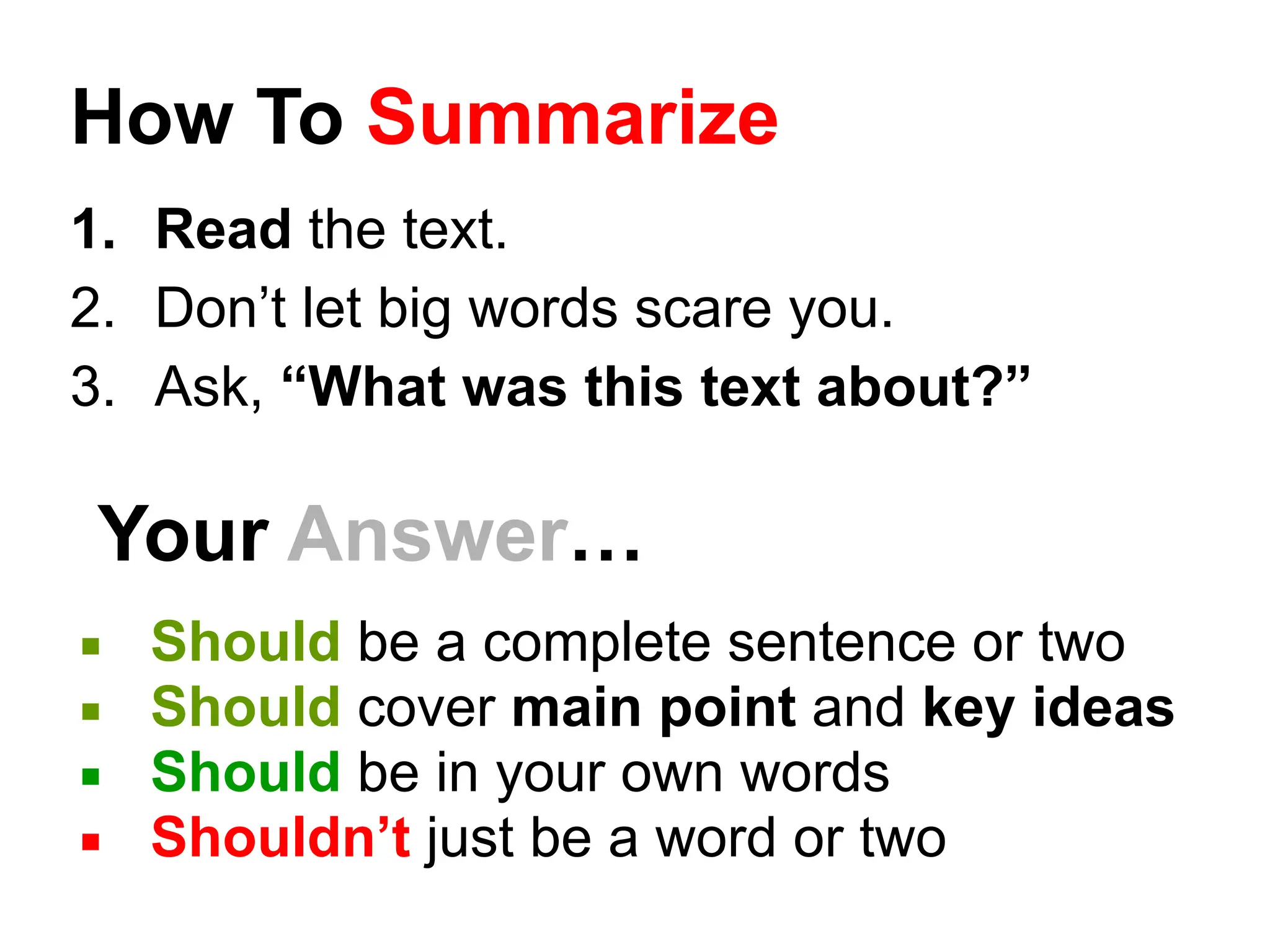 summarizing lesson for ESL (grade 7 - 9) | PDF