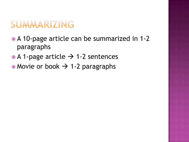 Summarizing, Paraphrasing, and Quoting | PPT