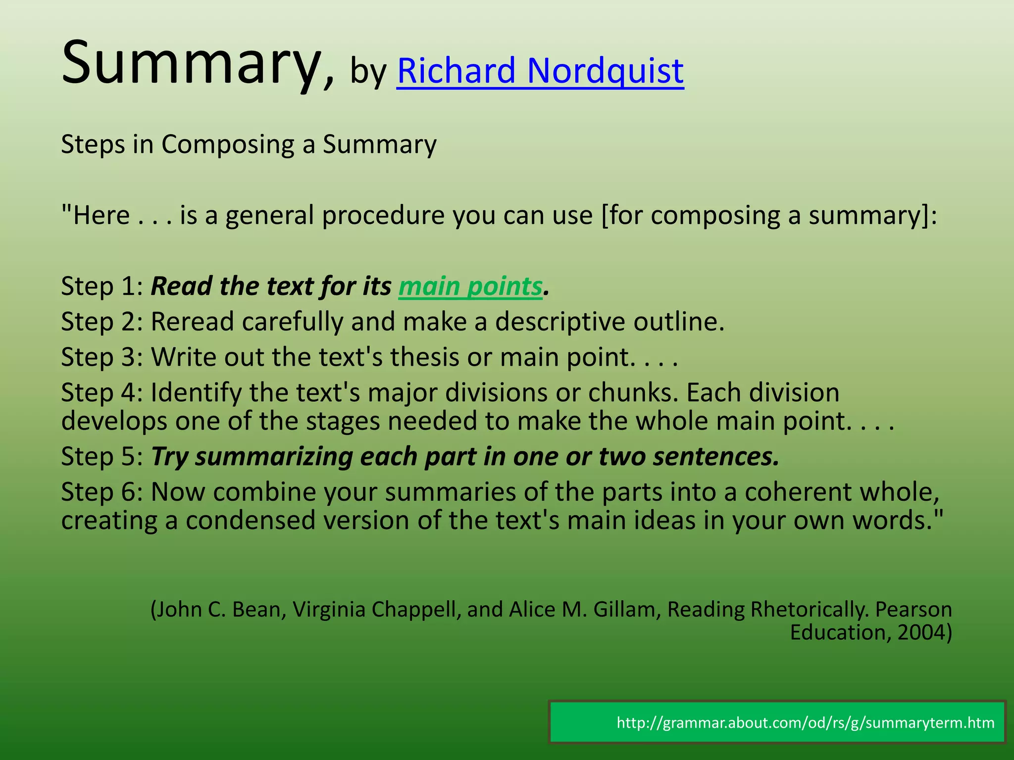 Summarizing power point | PPTX