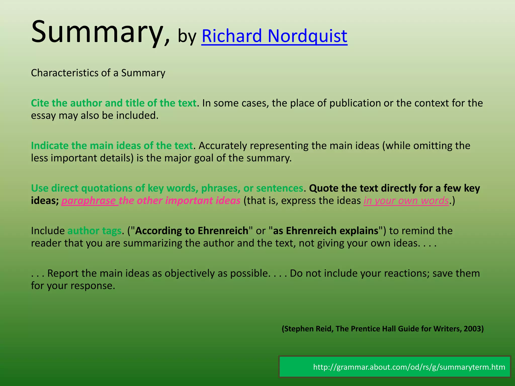 Summarizing power point | PPTX