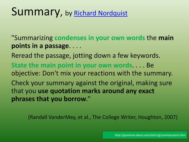 Summarizing power point | PPTX