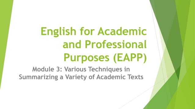 MODULES IN EAPP summarizing academic text.pptx | Weather | Science