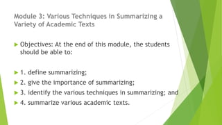 MODULES IN EAPP summarizing academic text.pptx
