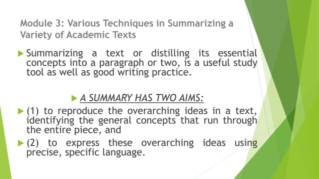 MODULES IN EAPP summarizing academic text.pptx | Weather | Science